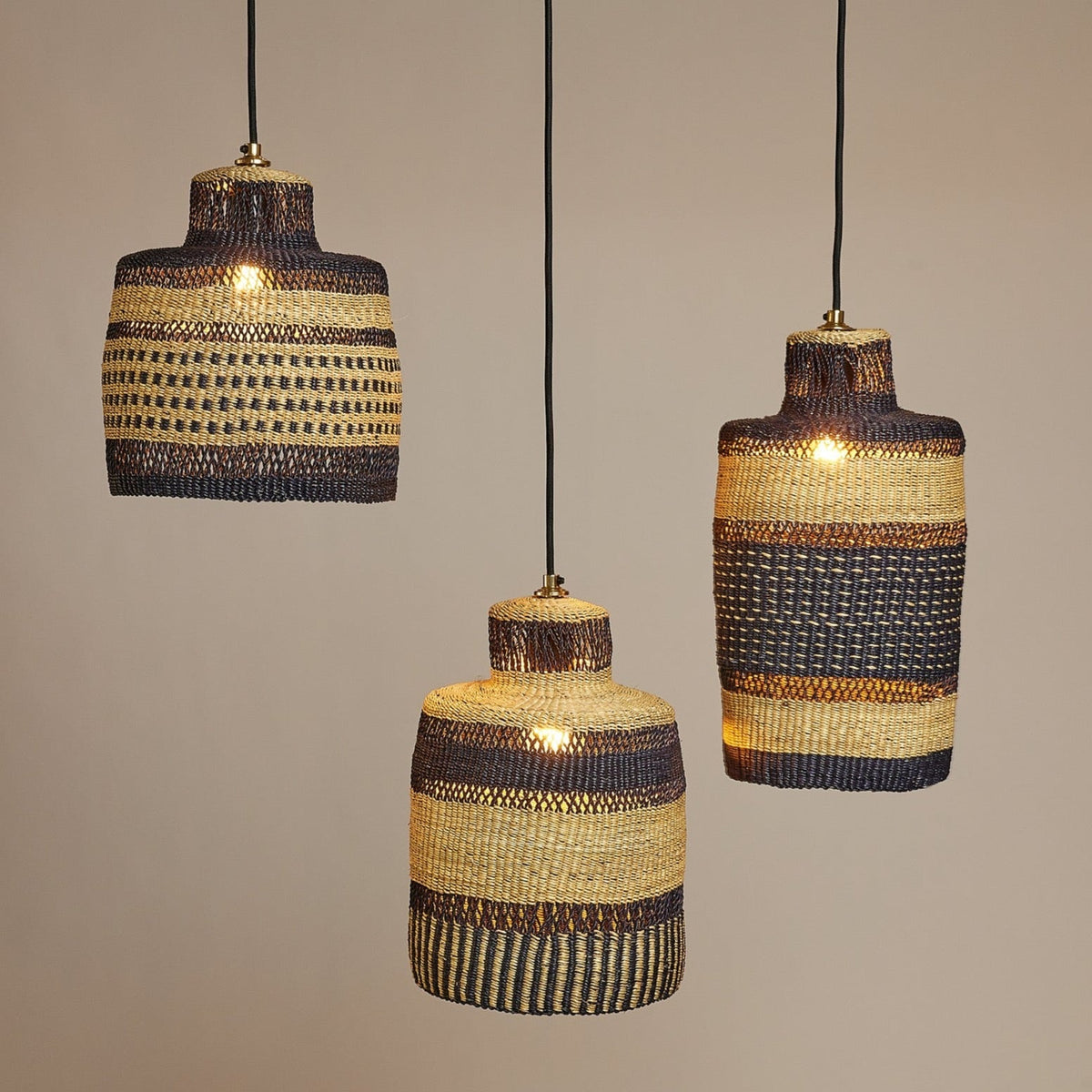 Dot + Stripe Set of 3 pendants – GOLDEN Editions
